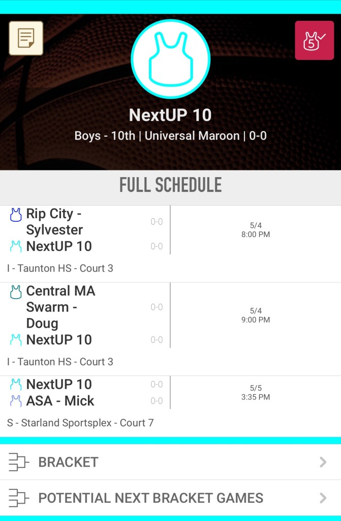 Schedule – Next Up Basketball